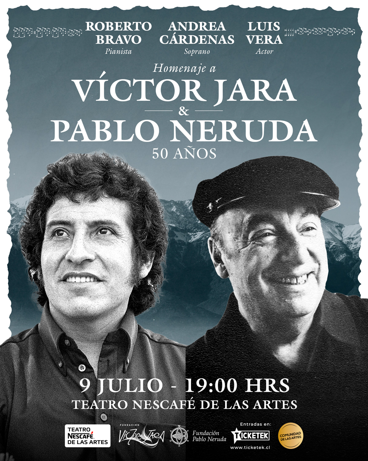 Monumental homenaje musical a Pablo Neruda y Víctor Jara